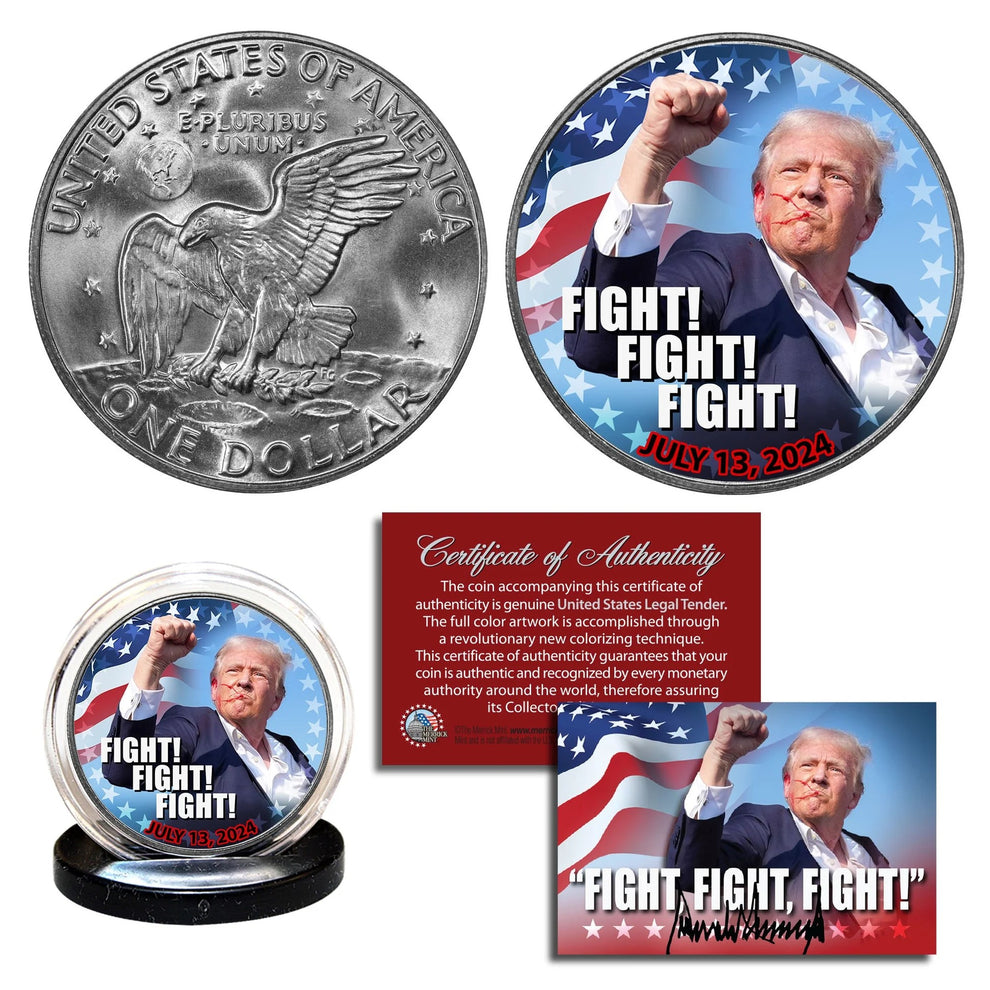 Trump "Fight, Fight, Fight" - Eisenhower Dollar Coin – The Coin Supply ...